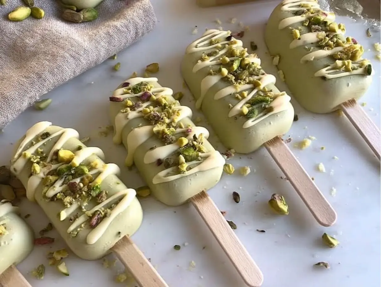 5 Ingredient Pistachio Popsicles – Creamy & Easy Treat