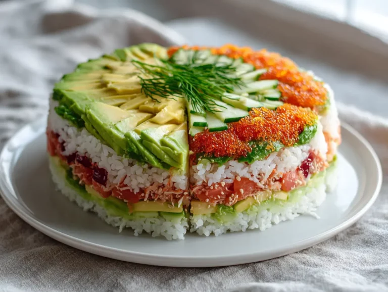 Upside Down Sushi Cake Recipe | 20 mins Stunning Easy Trend